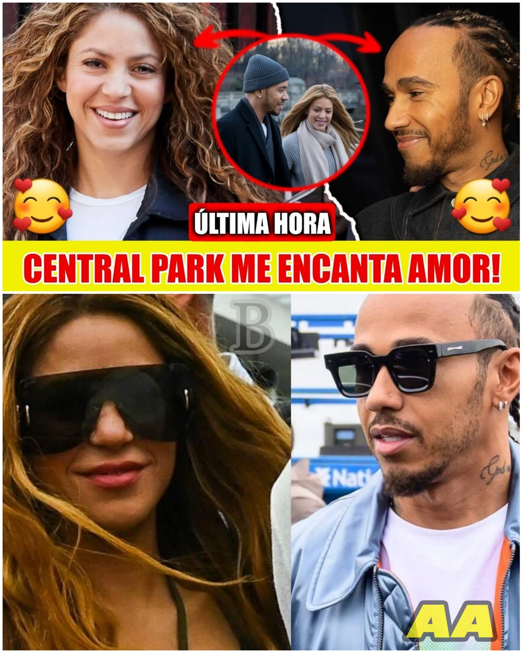 💣 ¡MISTERIOSO Y CONVULSO! Shakira y Lewis Hamilton pasean por Central Park, pero un detalle ...