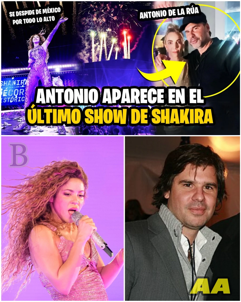 Shakira se despide de México mientras Antonio de la Rúa aparece públicamente por primera vez en ...