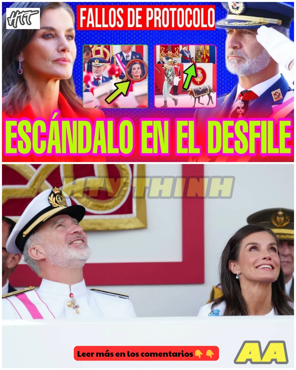 El FEO GESTO de Letizia con Felipe en el DESFILE de las Fuerzas Armadas ...